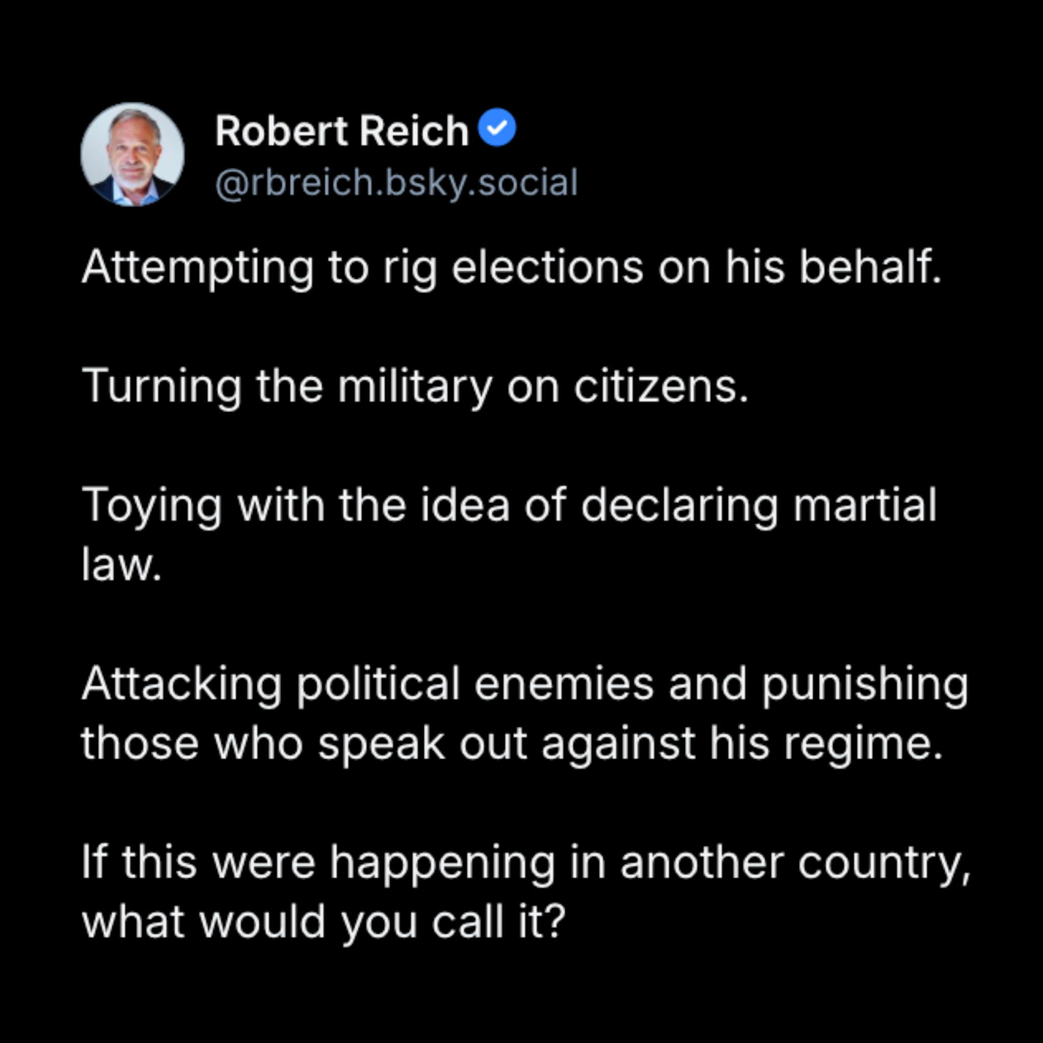 Post from Robert Reich