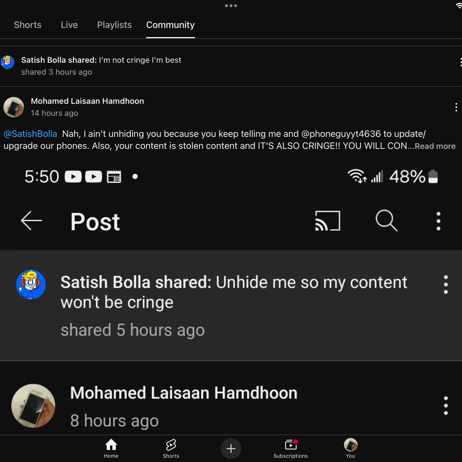 Post from Mohamed Laisaan Hamdhoon