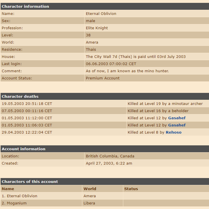 Post from Old Tibia Videos