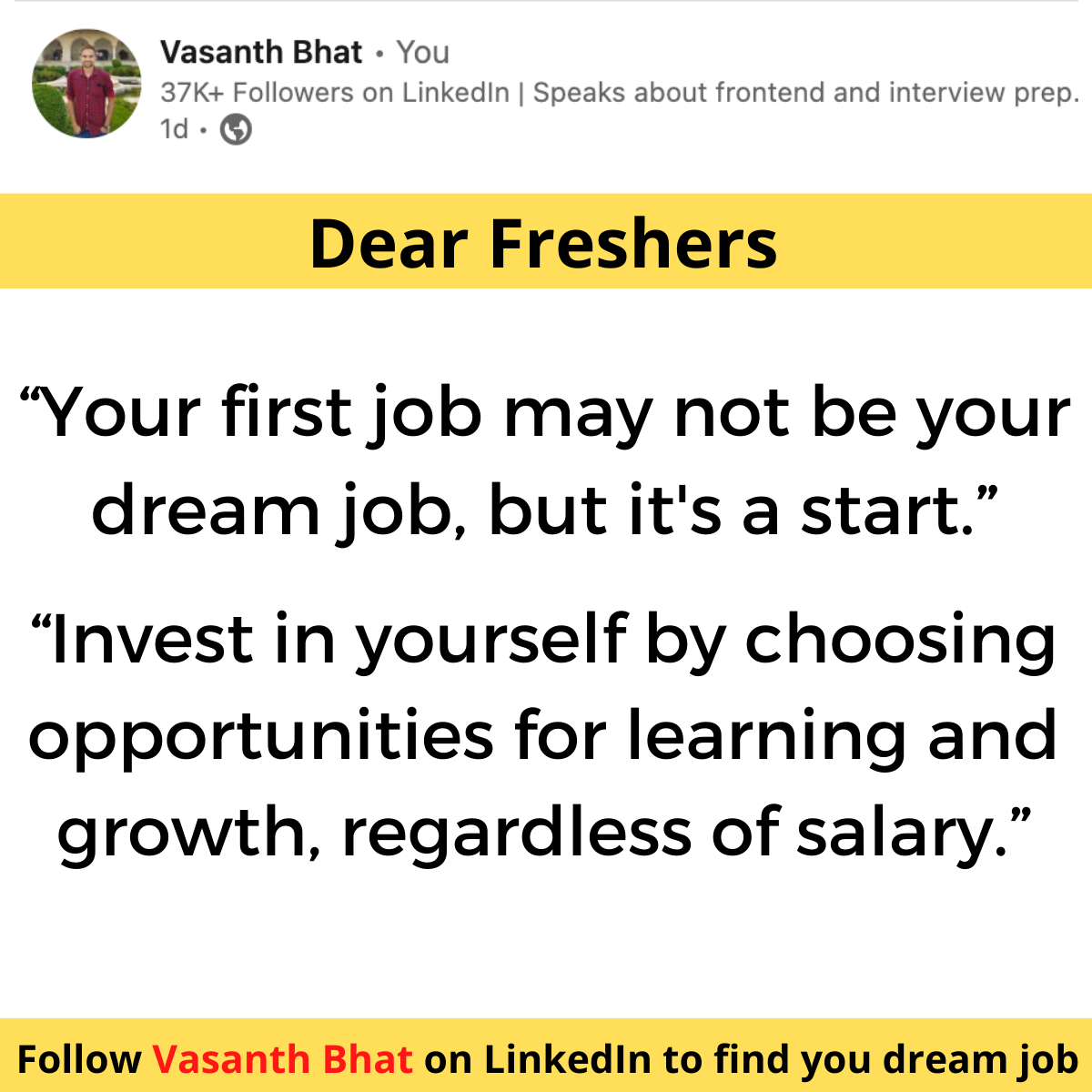 Post from Vasanth Bhat