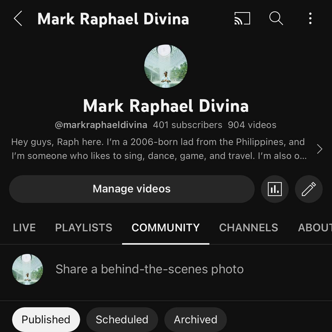 Post from Mark Raphael Divina