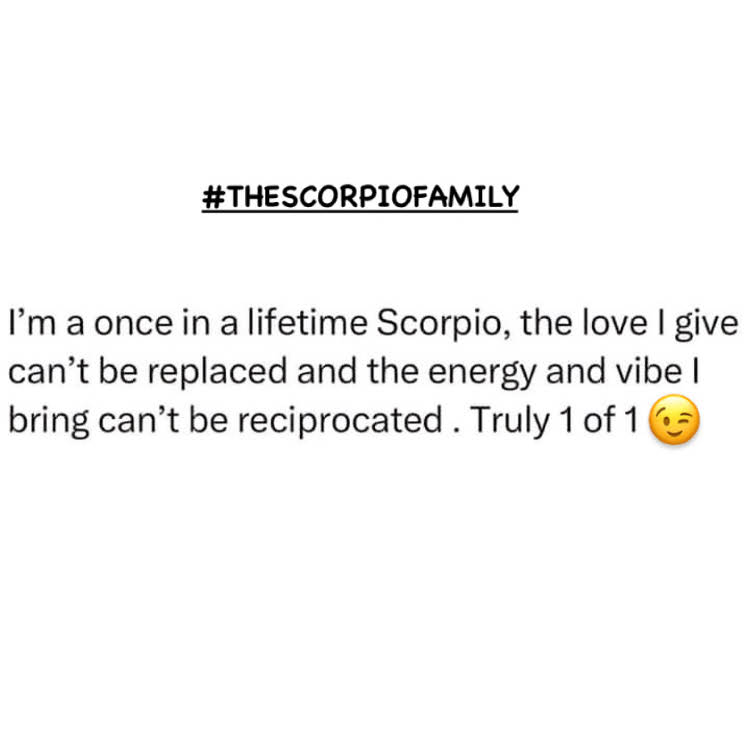 Post from THE SCORPIO FAMILY