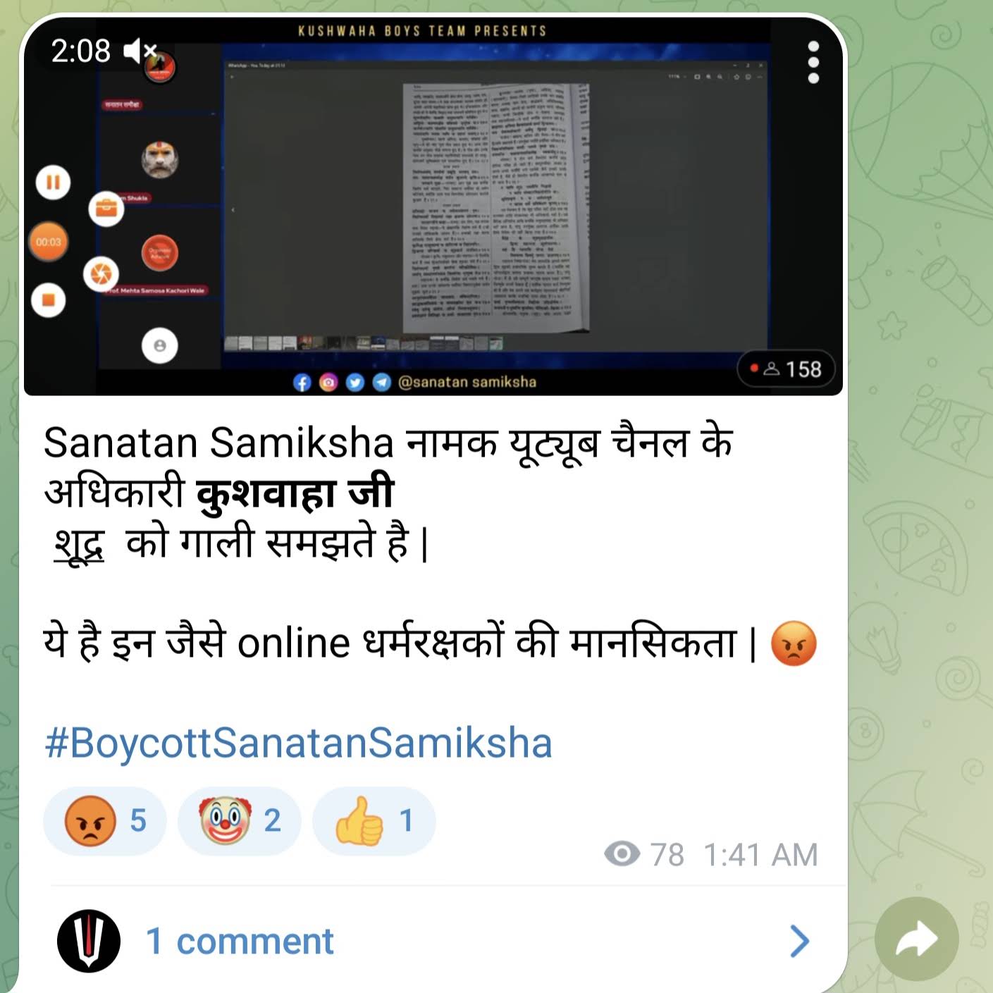 Post from Sanatan Samiksha