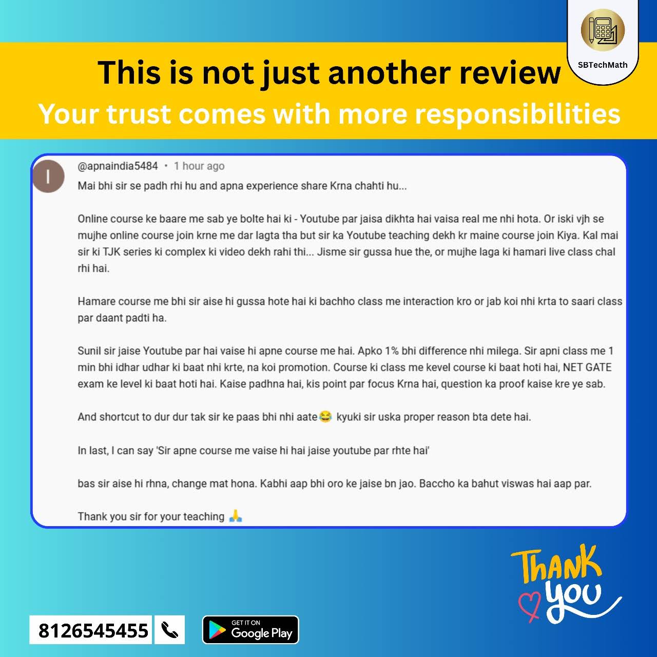 Post from SB TechMath