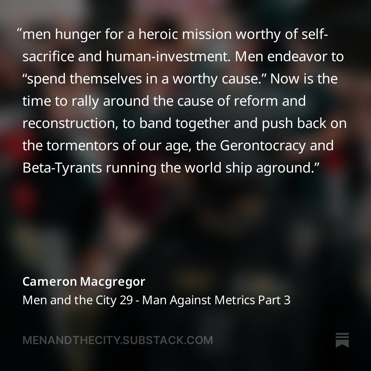 Post from Cameron Macgregor