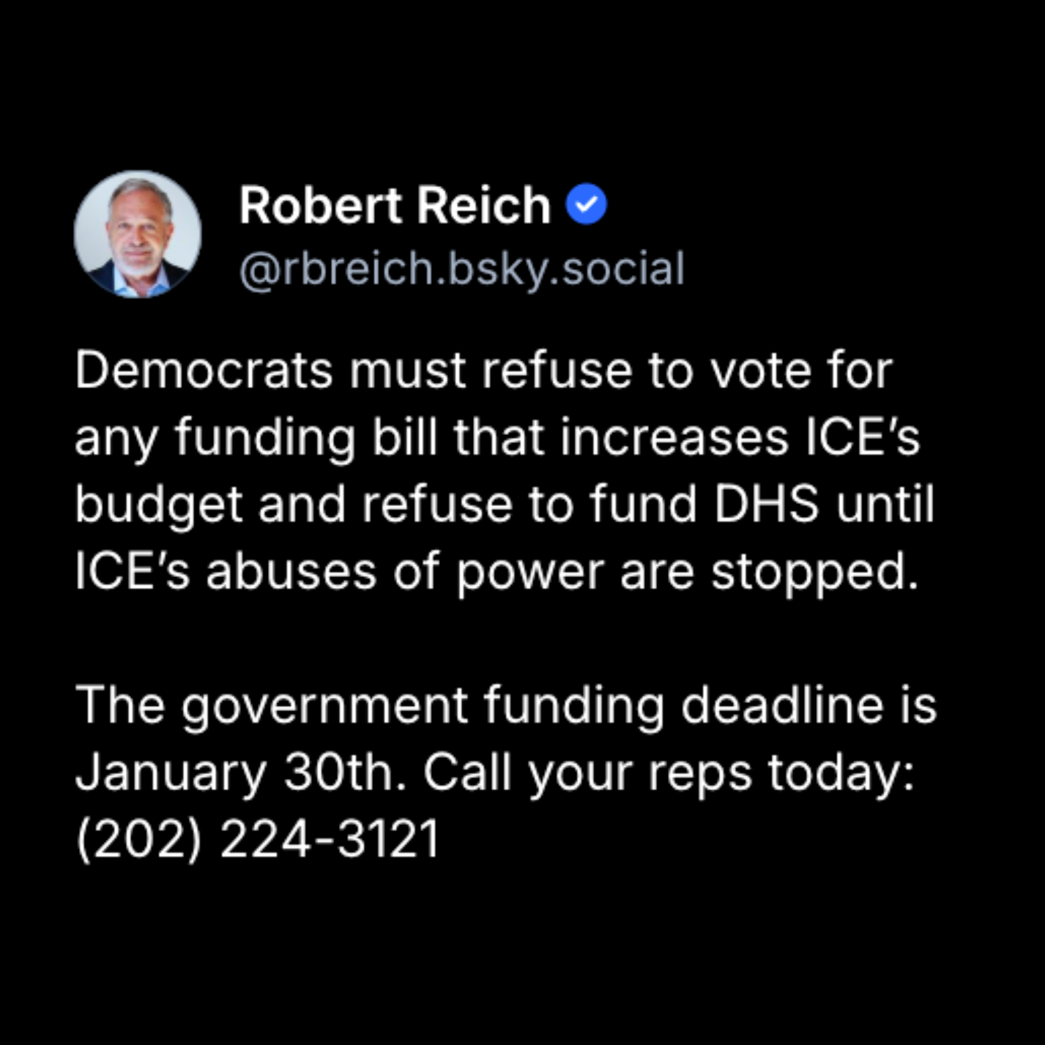 Post from Robert Reich