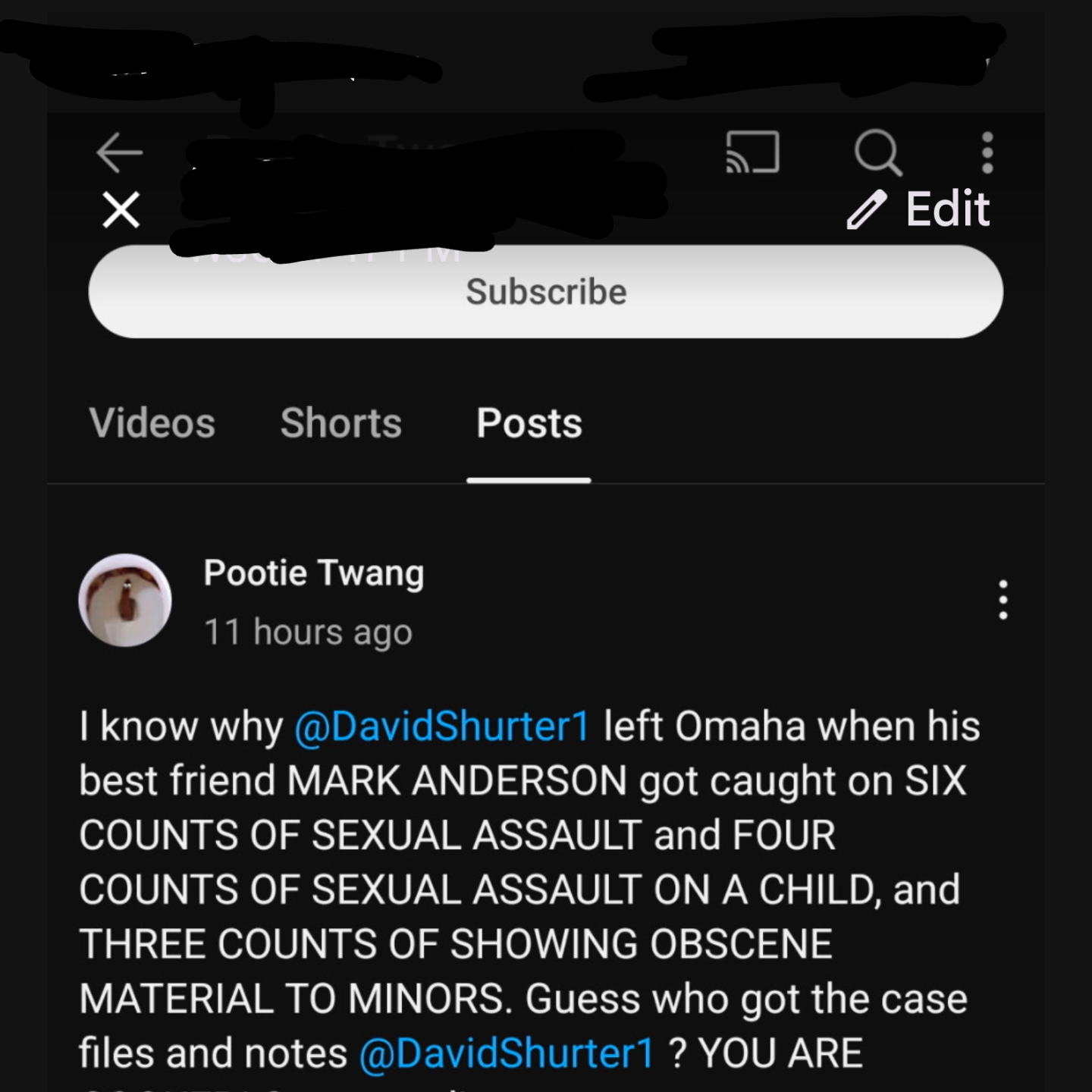 Post from David Shurter