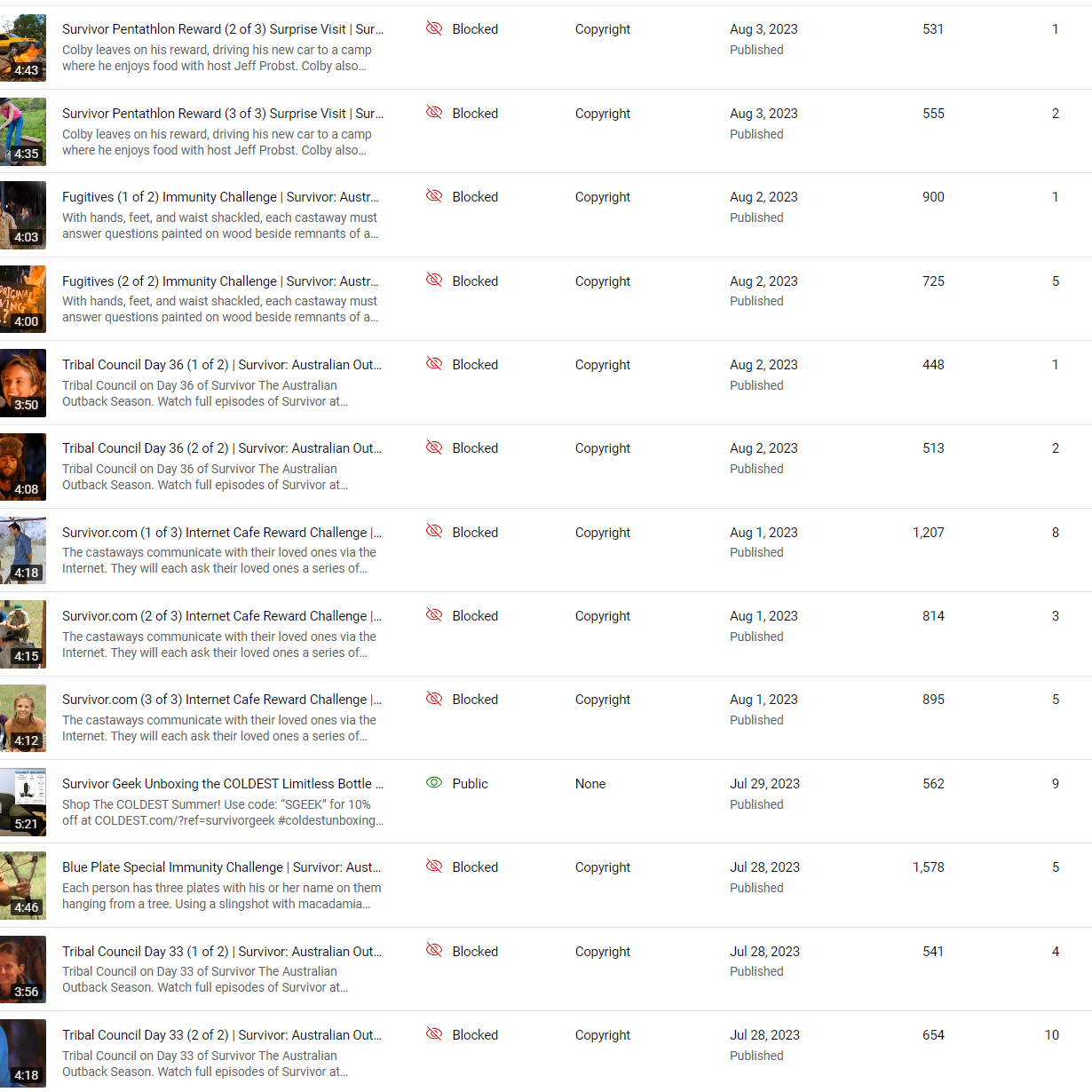 Post from Survivor Geek