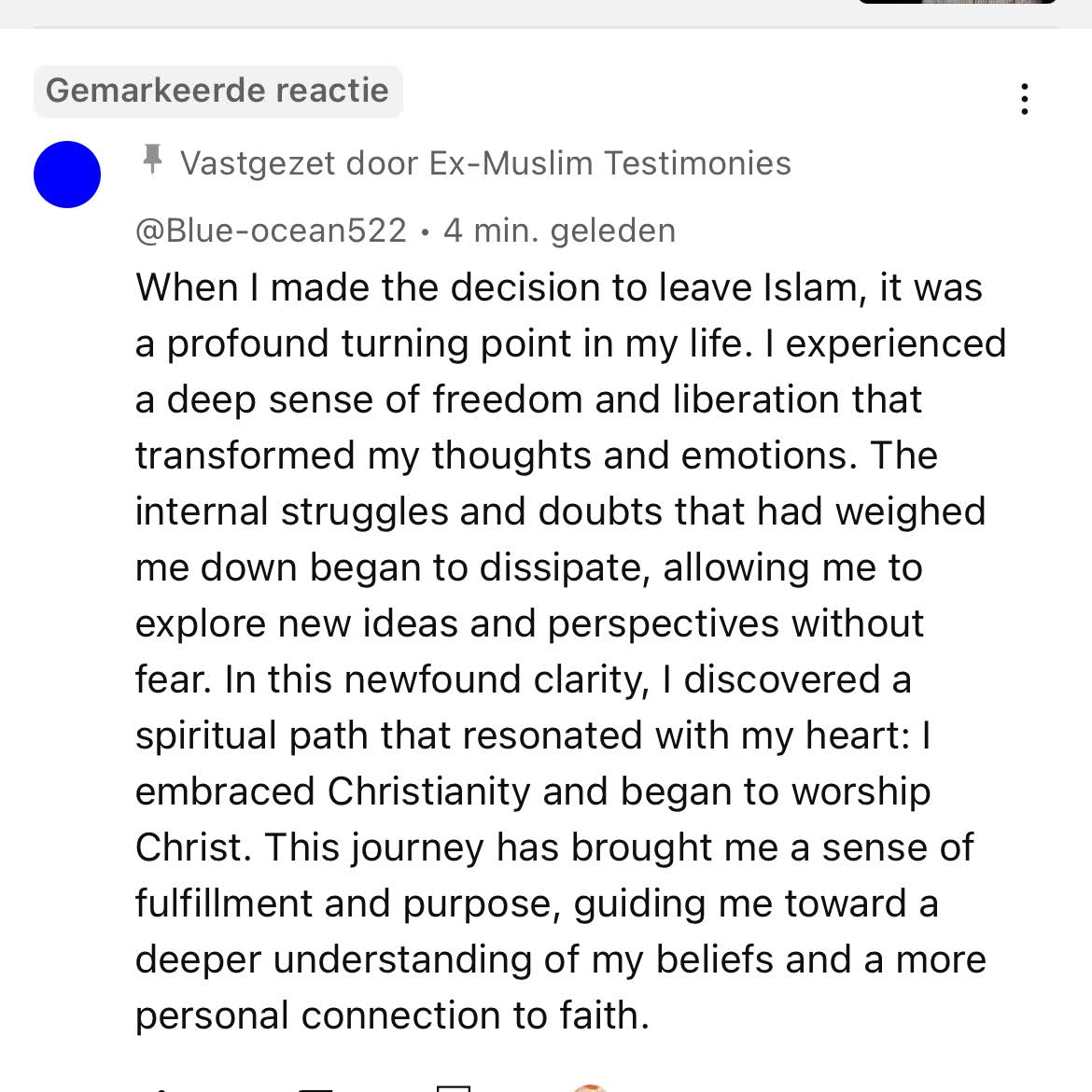 Post from Ex-Muslim Testimonies 2