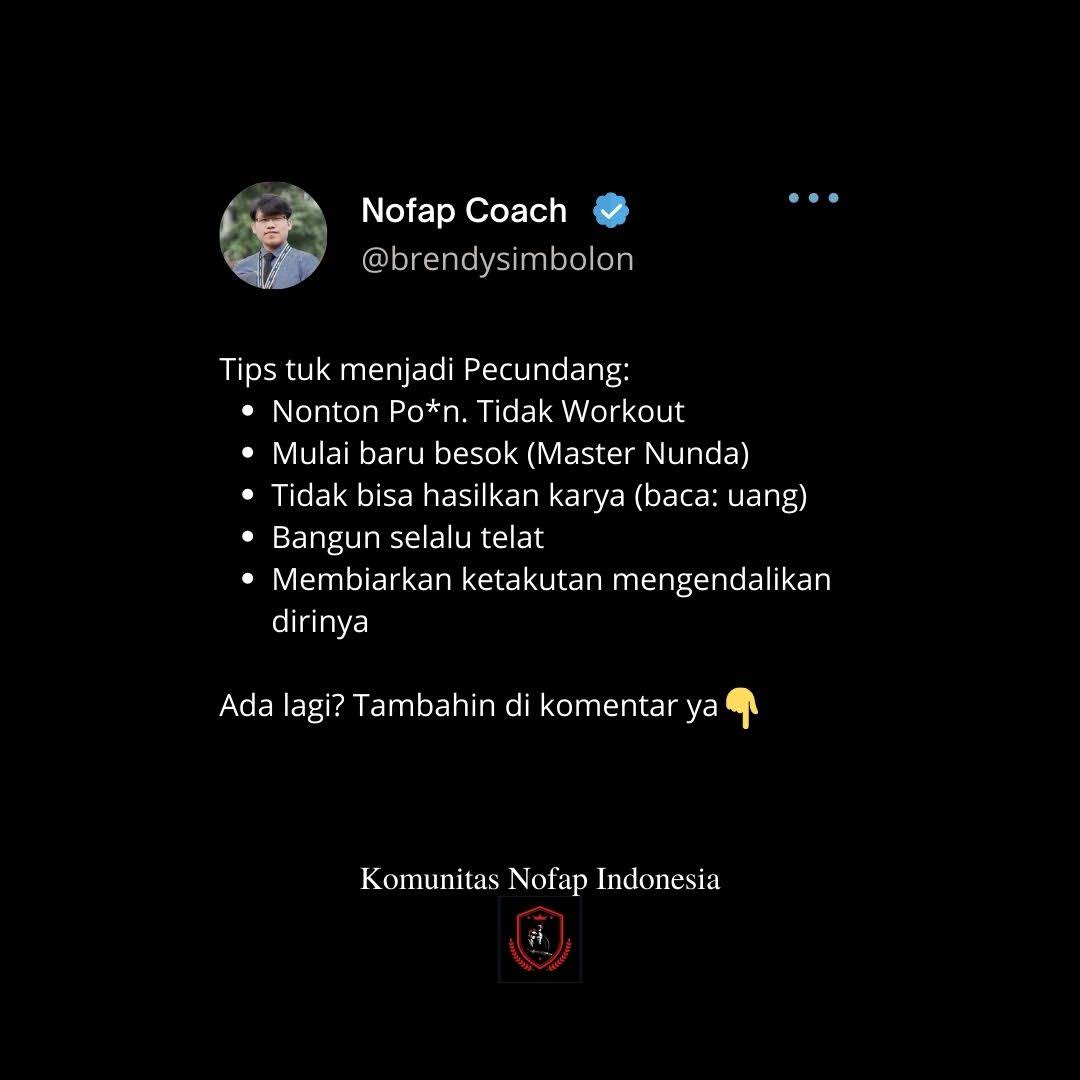 Post from Komunitas Nofap Indonesia 🇮🇩