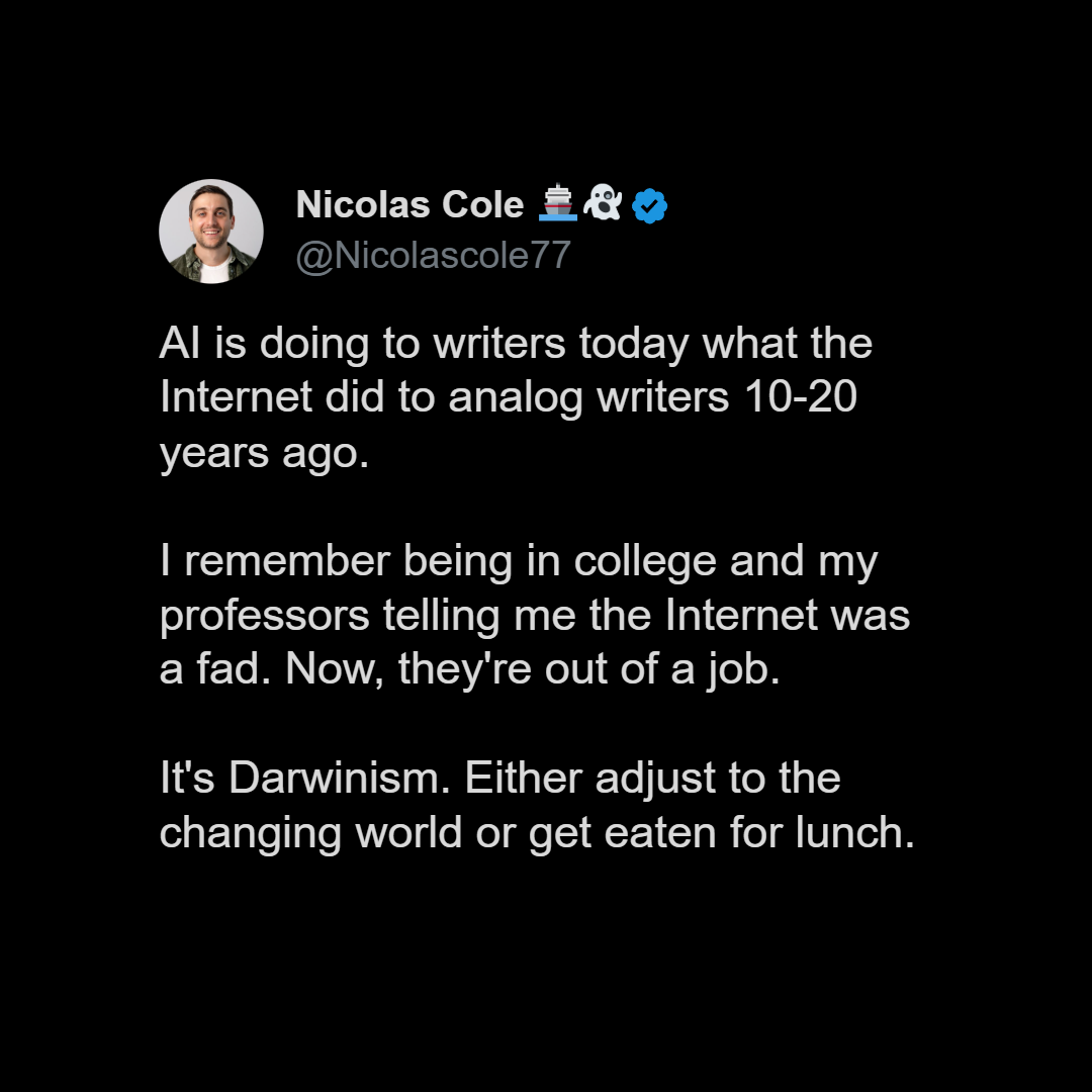 Post from Nicolas Cole