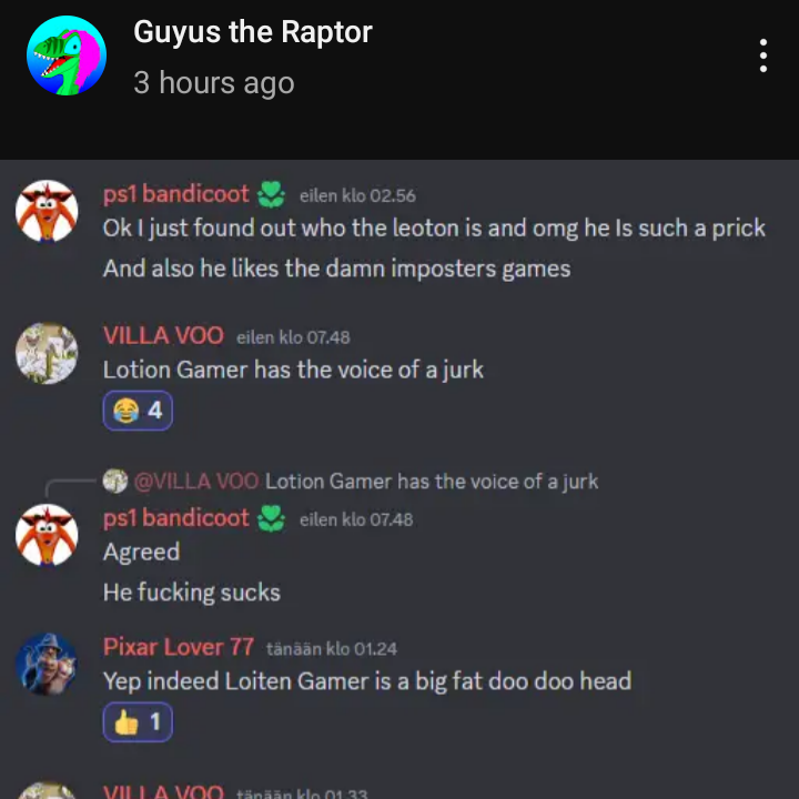 Post from Bonnie Gamer 64 (BG64)