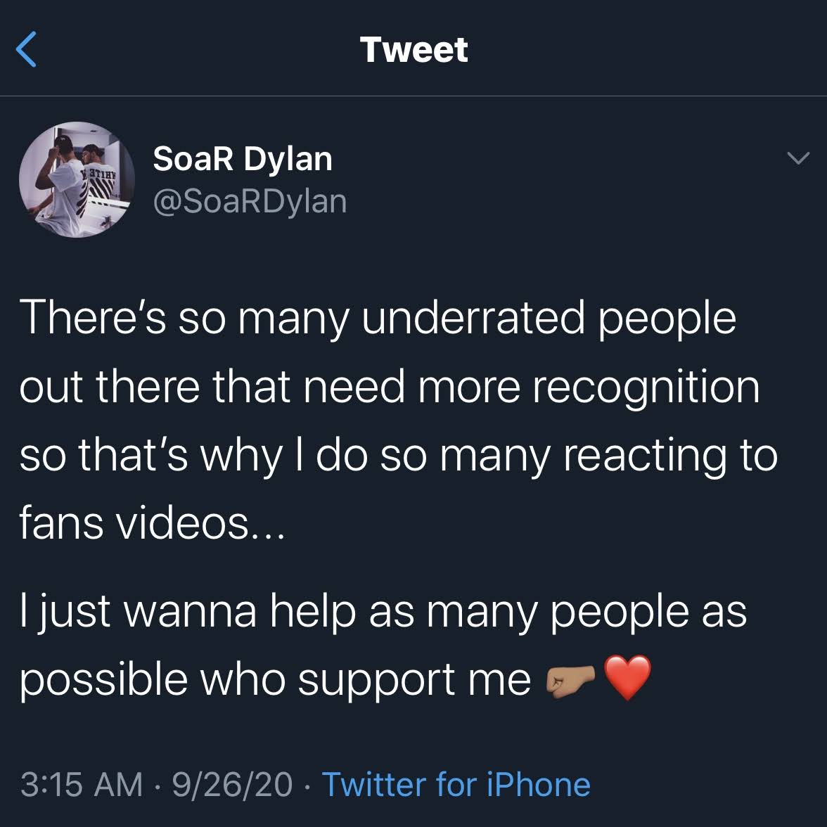 Post from SoaR Dylan