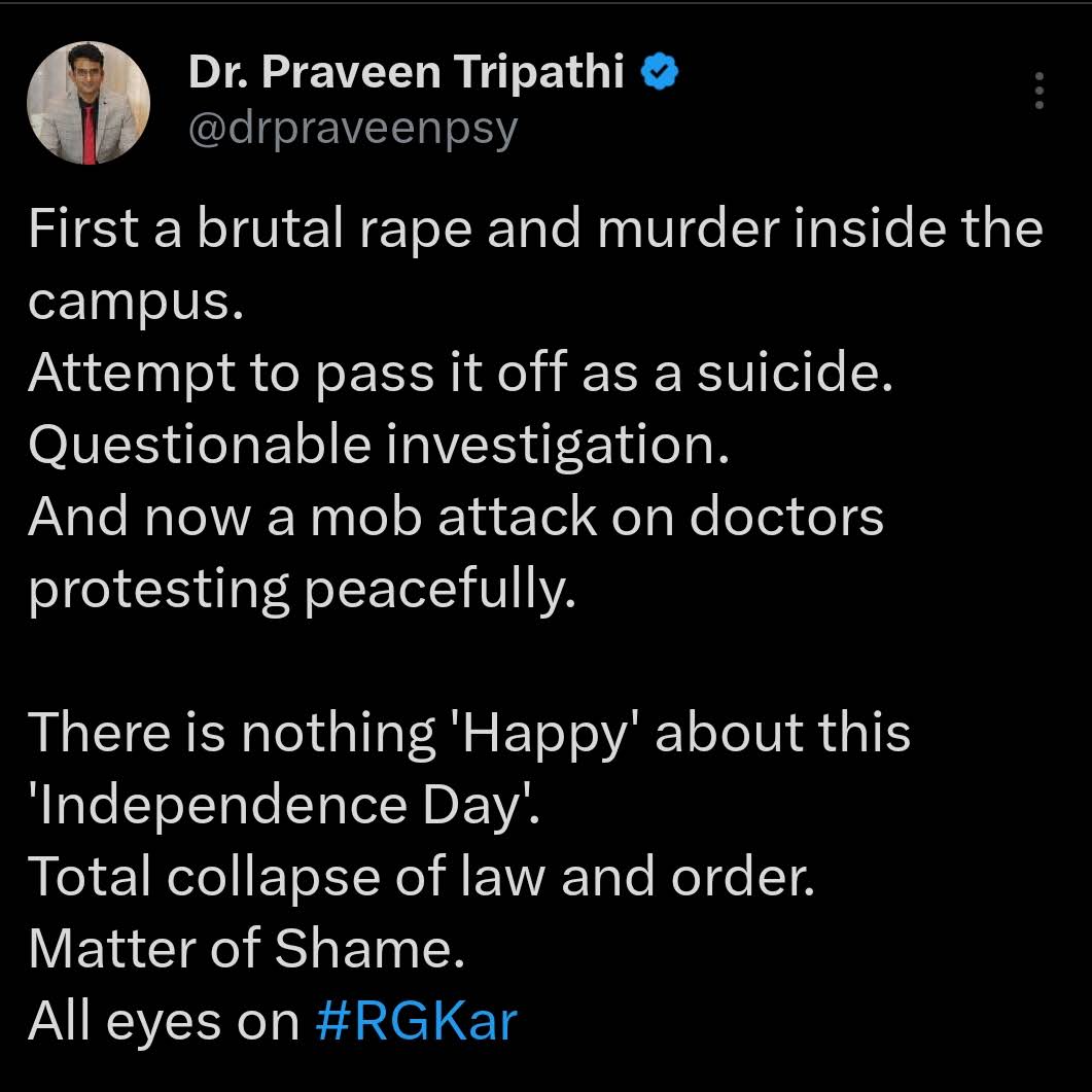 Post from Dr Praveen Tripathi Academics