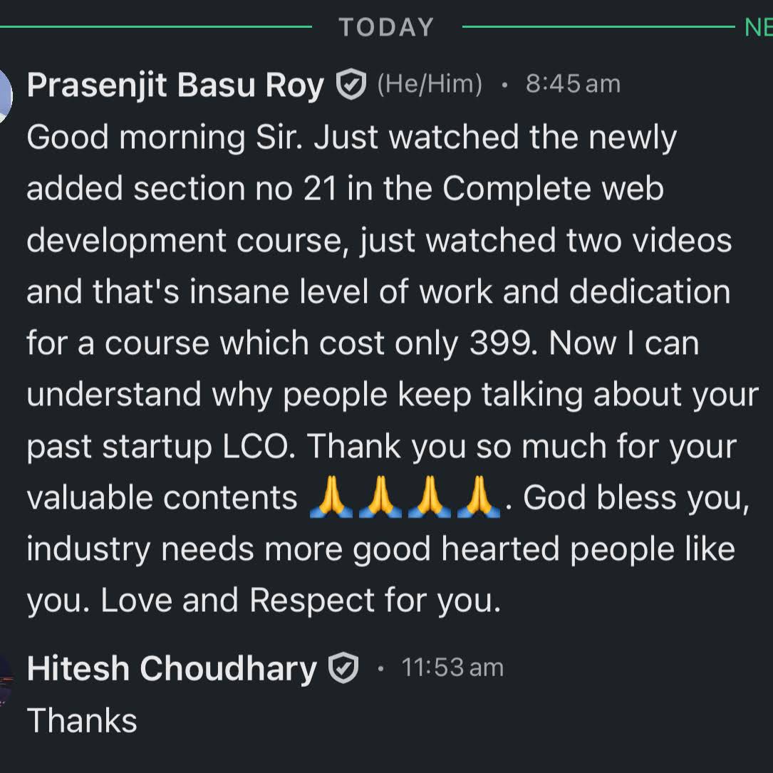 Post from Chai aur Code