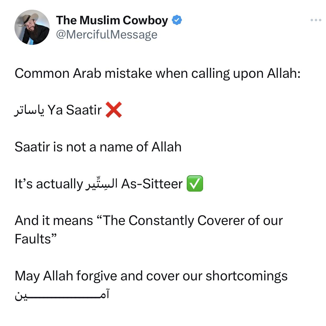 Post from The Muslim Cowboy