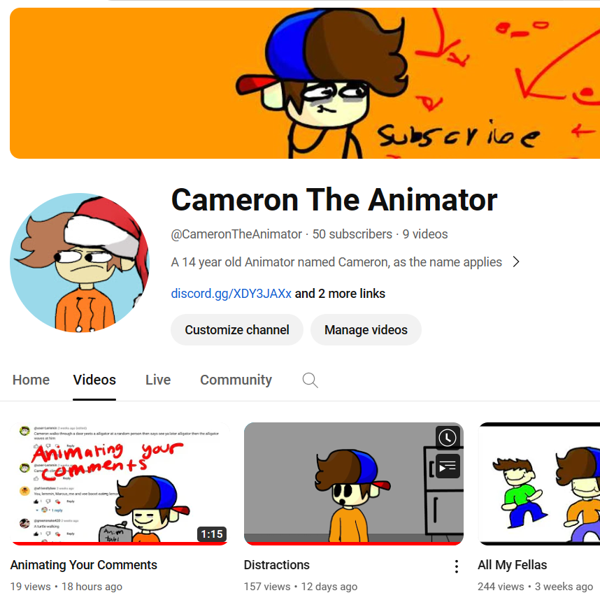 Post from Cameron The Animator