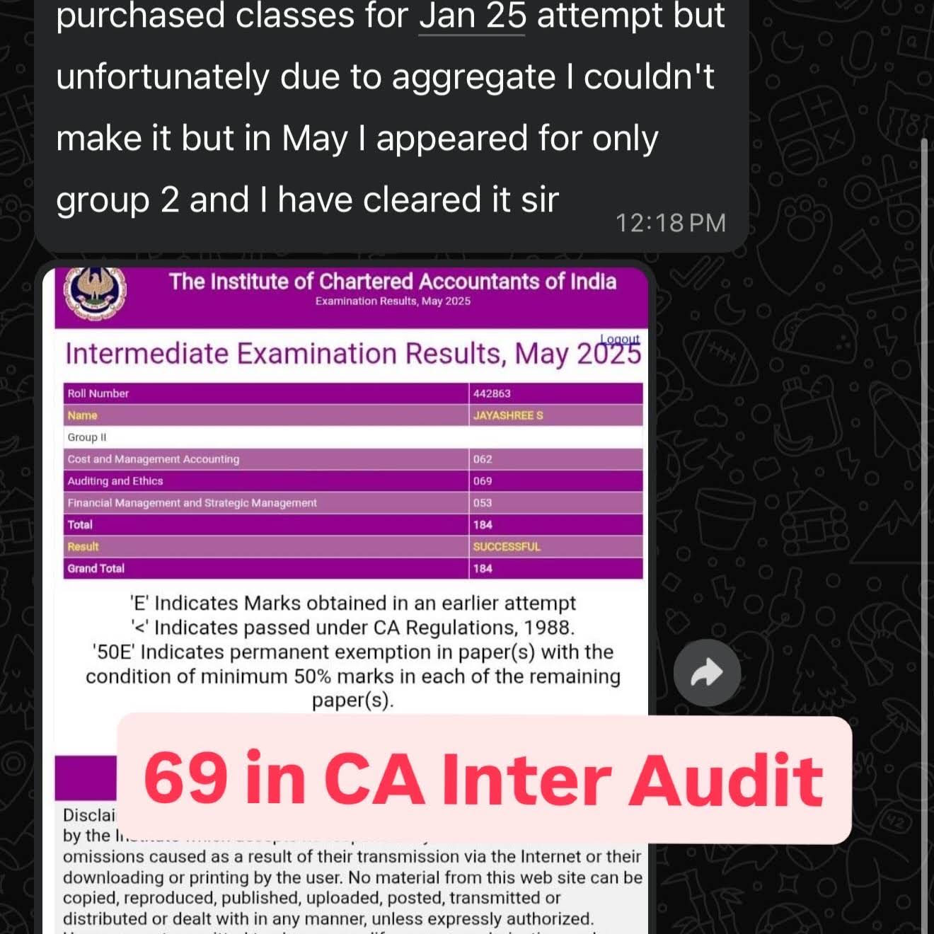 Post from CA Ram Harsha
