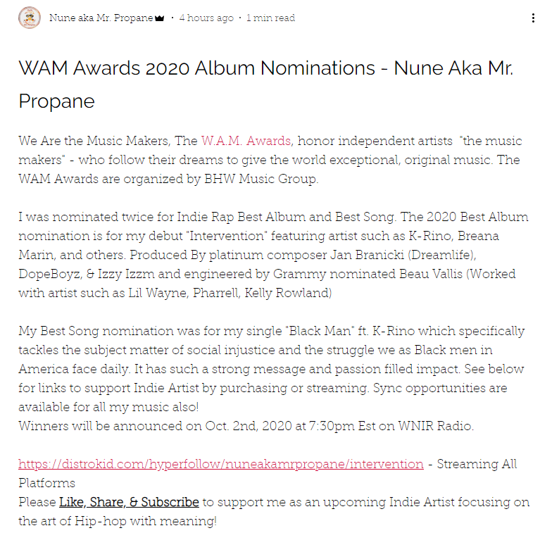 Post from Nune Aka Mr. Propane