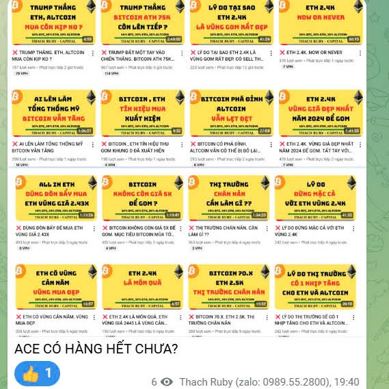 Post from THACH RUBY - BITCOIN, VÀNG