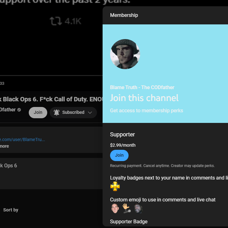 Post from Blame Truth - The CODfather