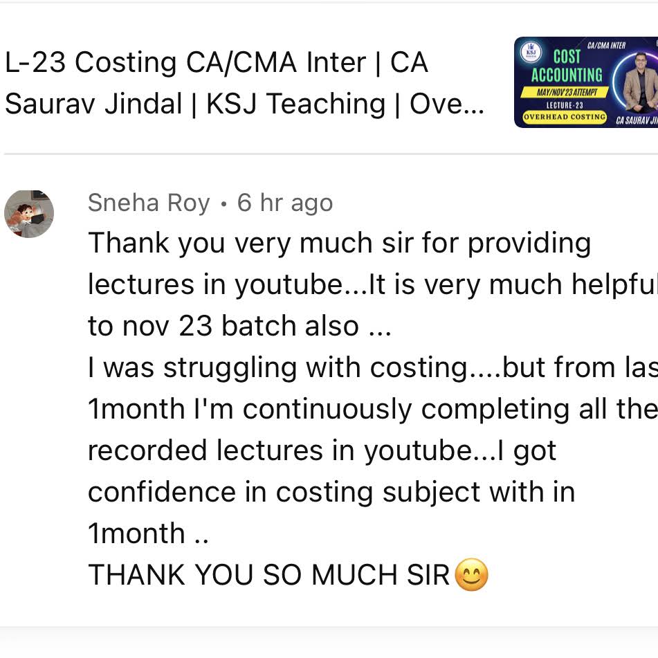 Post from KSJ Teaching (CA_CMA) - CA Saurav Jindal