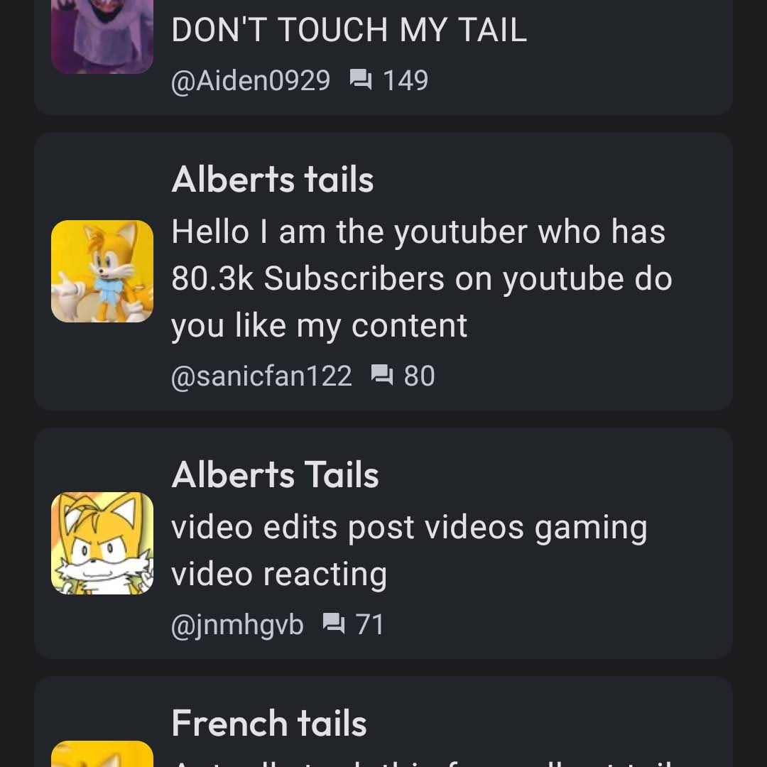 Post from Albert's Tails